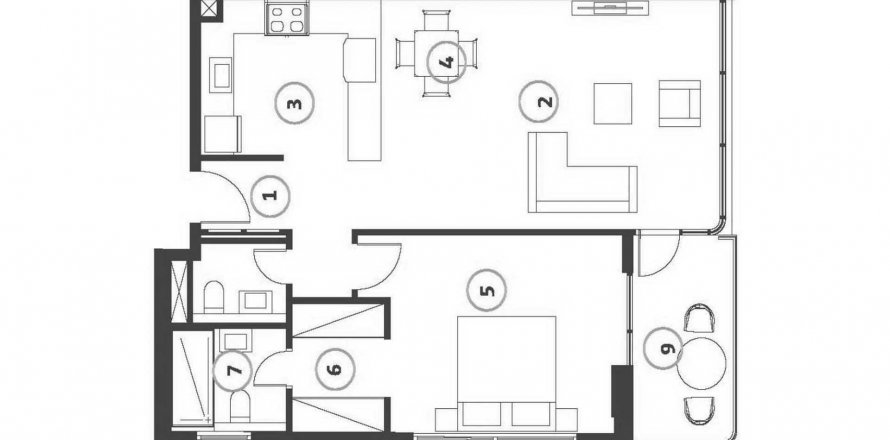 Apartment floor plan «1BR», 1 bedroom, Whitestone Residence | Emirates ...