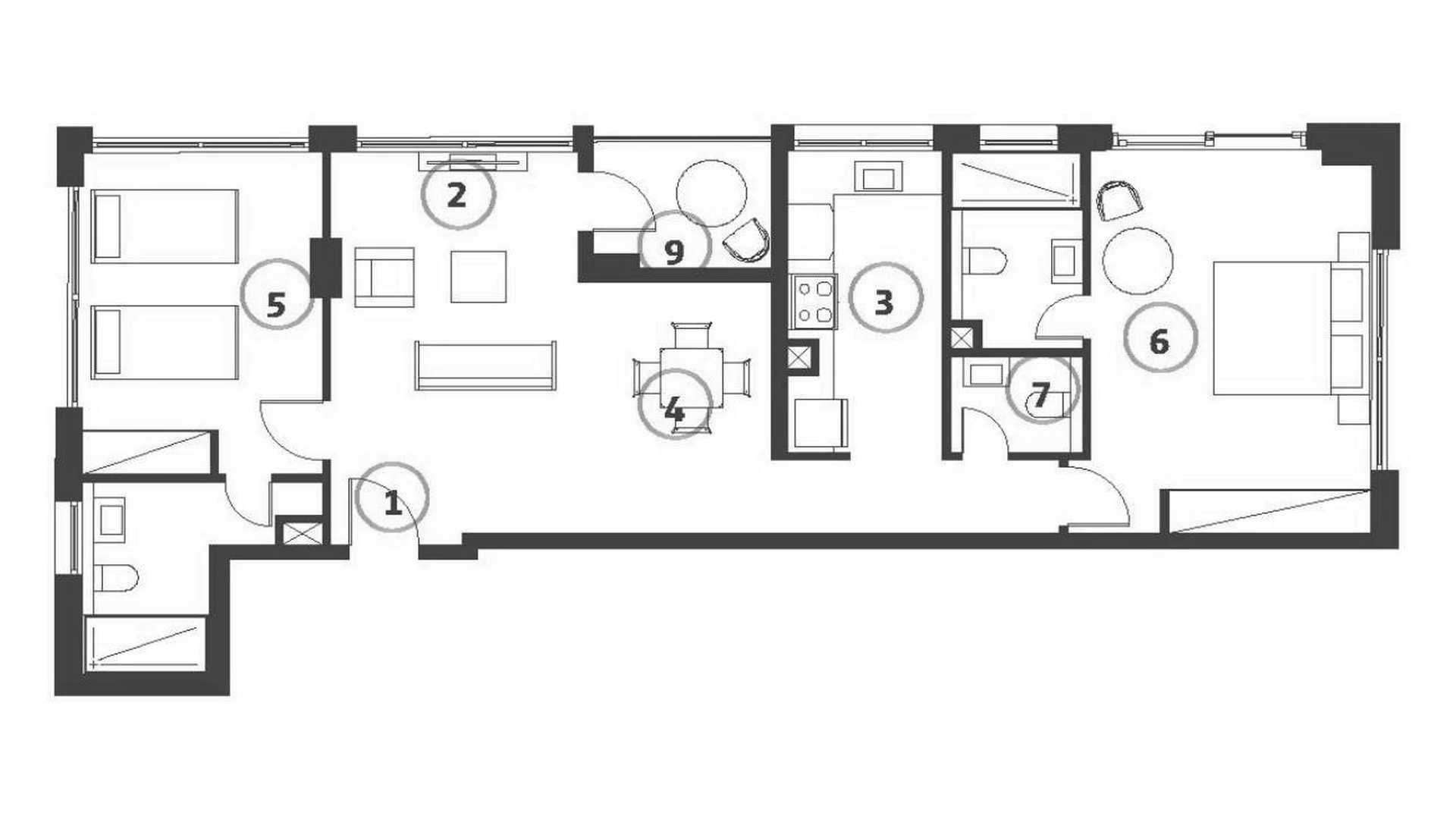 Apartment floor plan «2BR», 2 bedrooms, Whitestone Residence | Emirates ...