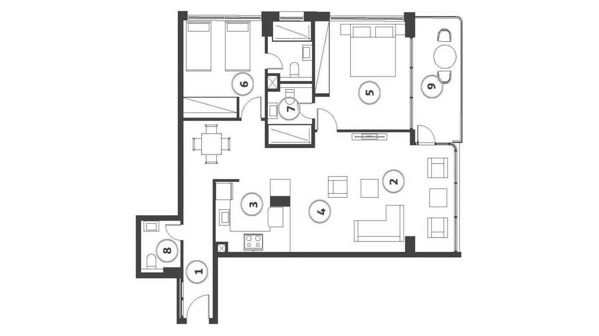 Apartment floor plan «2BR», 2 bedrooms, Whitestone Residence | Emirates ...